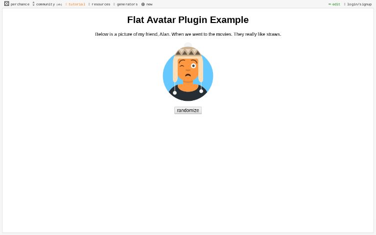 Flat Avatar Plugin Example