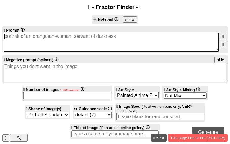 🍨 - Fractor Finder - 🍨 ― Perchance Generator