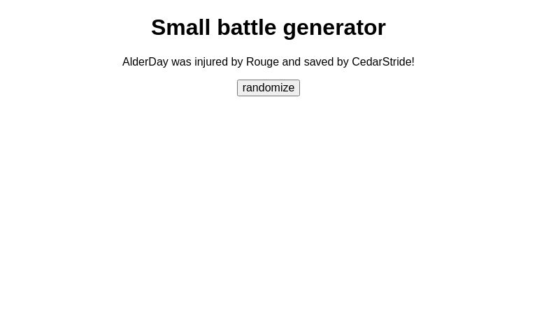 Small battle generator