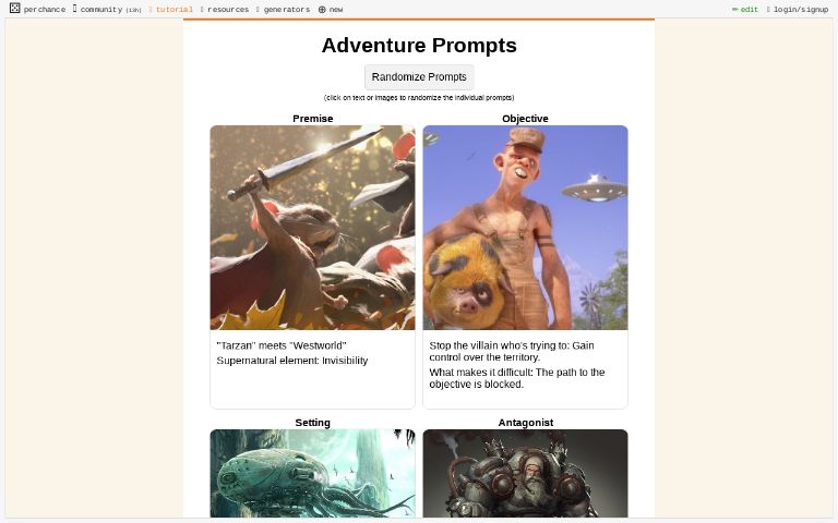 Adventure Prompts ― Perchance Generator