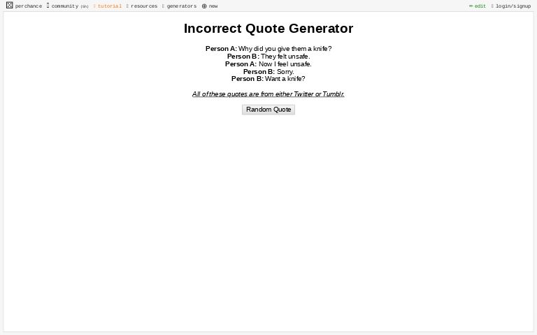 Incorrect Quote Generator