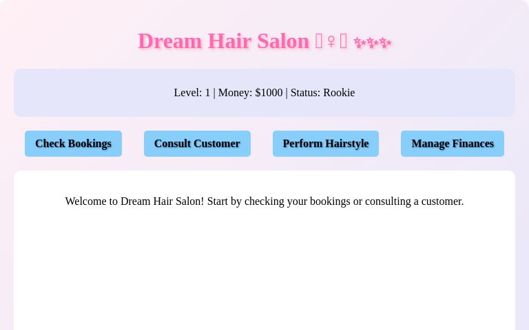 Dream Hair Salon 💇‍♀️ ― Perchance Generator