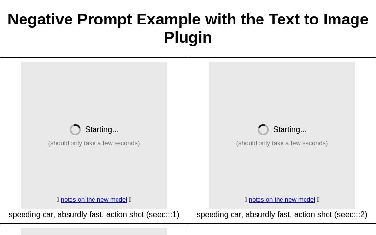 Negative Prompt Example with the Text to Image Plugin