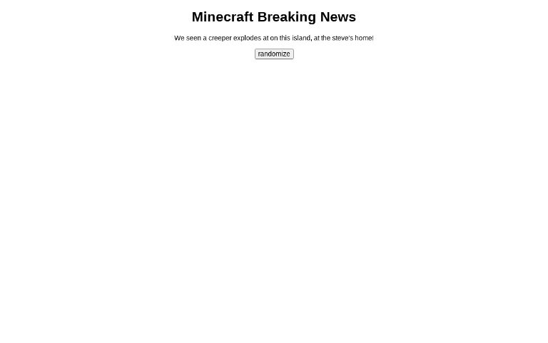 Minecraft Breaking News ― Perchance Generator