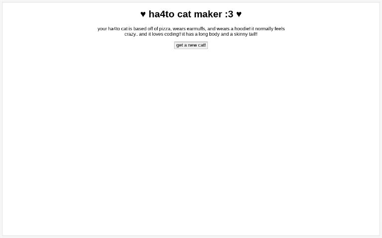 ♥ ha4to cat maker :3 ♥ ― Perchance Generator