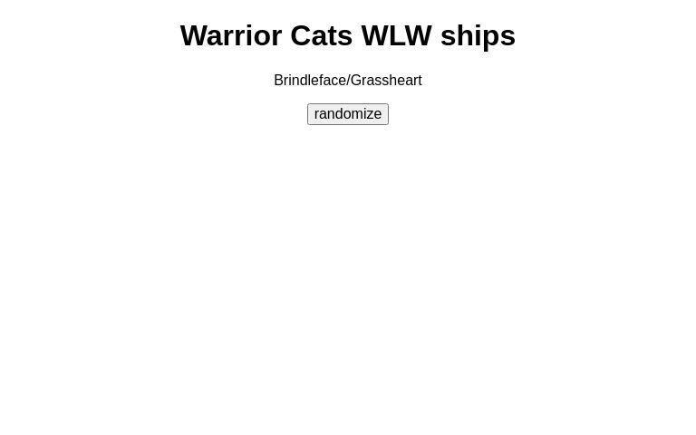 Warrior Cats WLW ships ― Perchance Generator