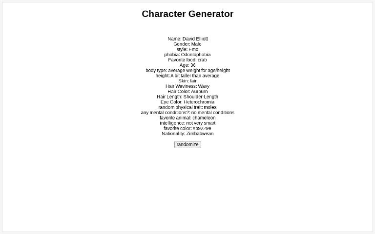 Character Generator