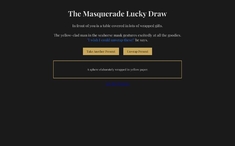 The Masquerade Lucky Draw ― Perchance Generator