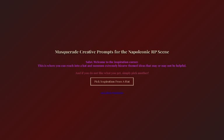 Masquerade Creative Prompts for the Napoleonic RP Scene ― Perchance ...