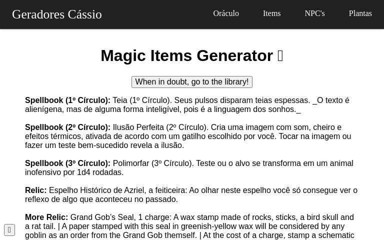 Books and Relics Generator 🏺