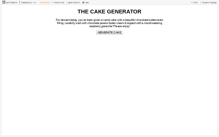 THE CAKE GENERATOR