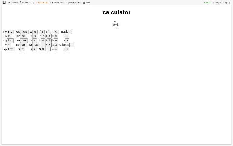 calculator ― Perchance Generator