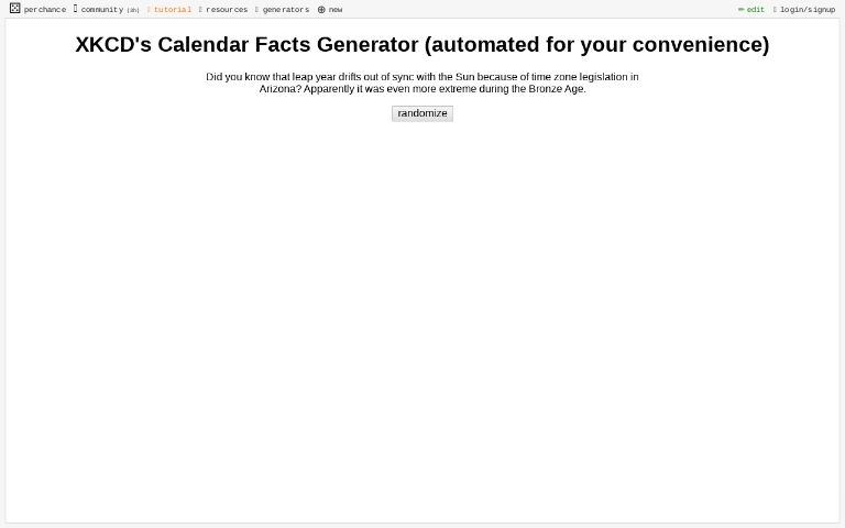 XKCD's Calendar Facts Generator (automated for your convenience)