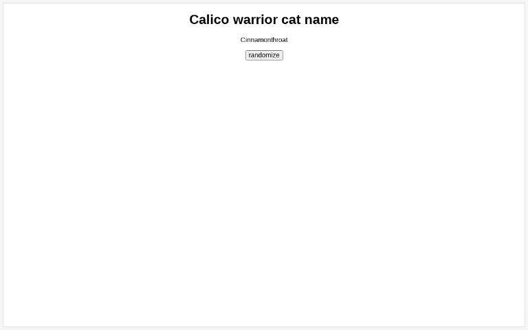 Calico warrior cat name ― Perchance Generator