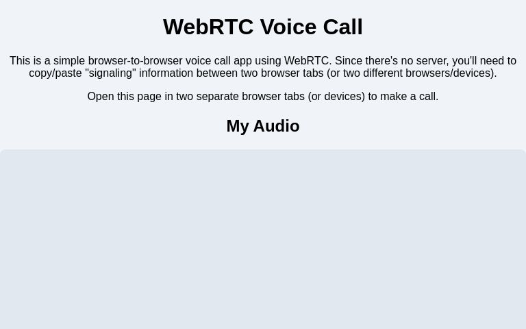 WebRTC Voice Call ― Perchance Generator
