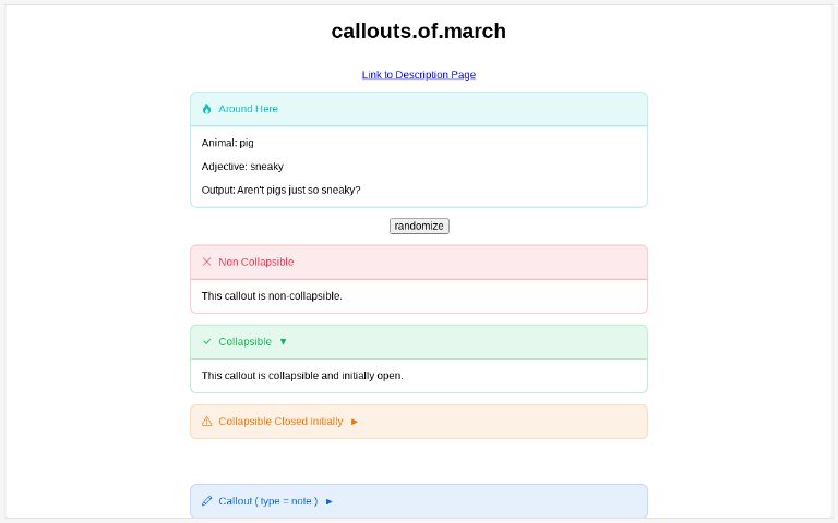 callouts.of.march ― Perchance Generator