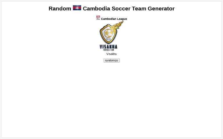 Random Cambodia Soccer Team Generator