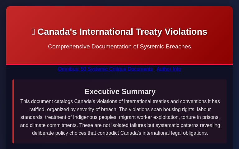 🚨 Canada's International Treaty Violations ― Perchance Generator