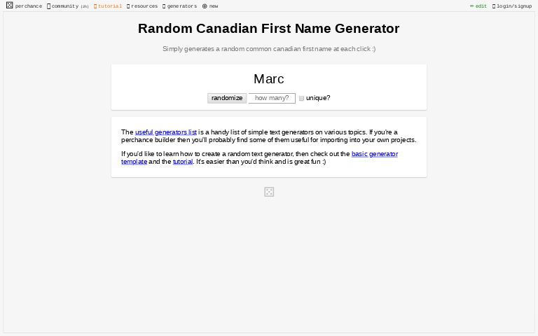 Random Canadian First Name Generator