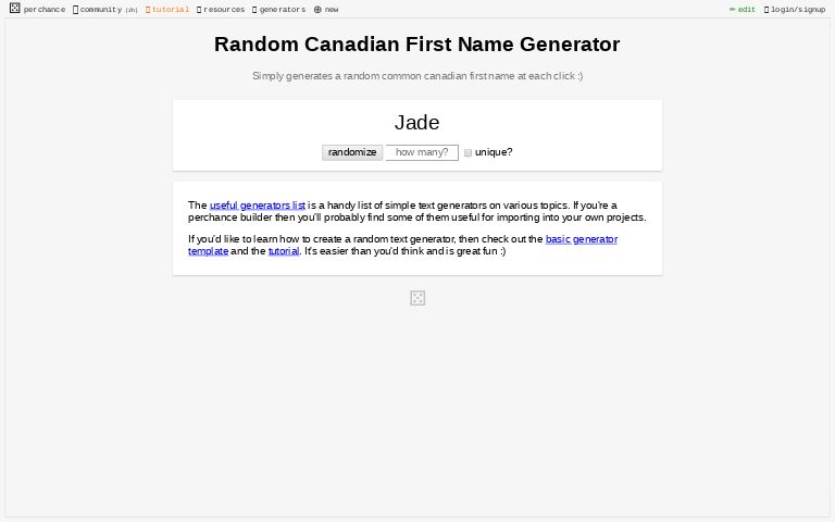Random Canadian First Name Generator