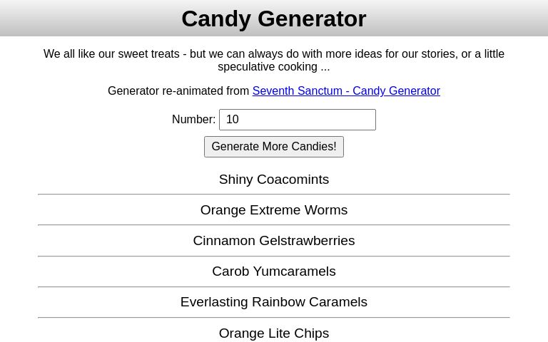 Candy Generator - Re-animated from Seventh Sanctum