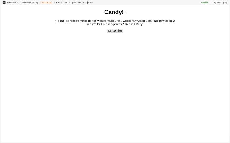 Candy!! ― Perchance Generator