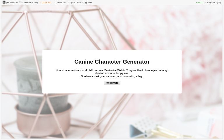 Canine Character Generator