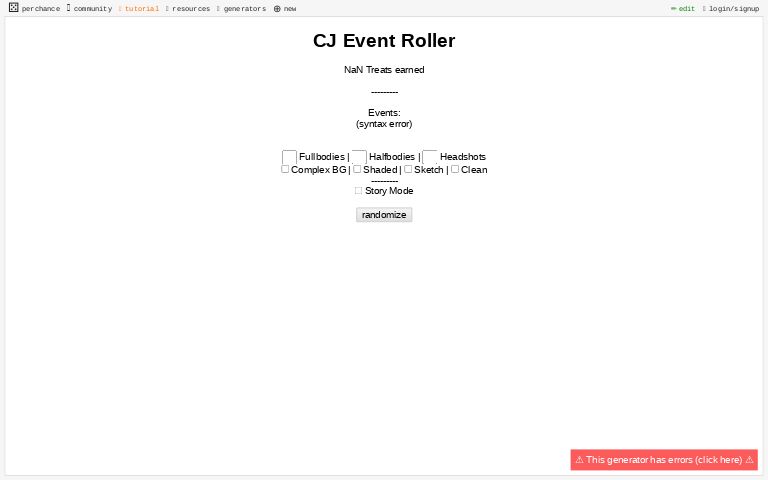 CJ Event Roller ― Perchance Generator