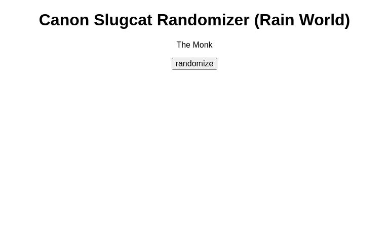 Canon Slugcat Randomizer (Rain World) ― Perchance Generator