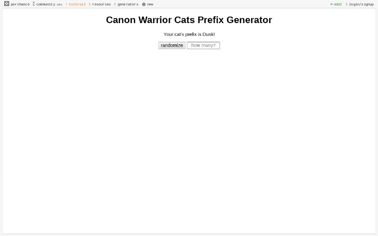 Canon Warrior Cats Prefix Generator