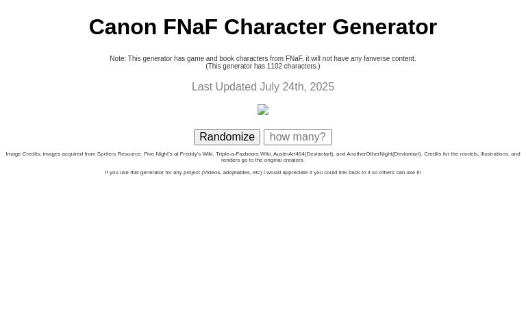 Canon FNaF Character Generator