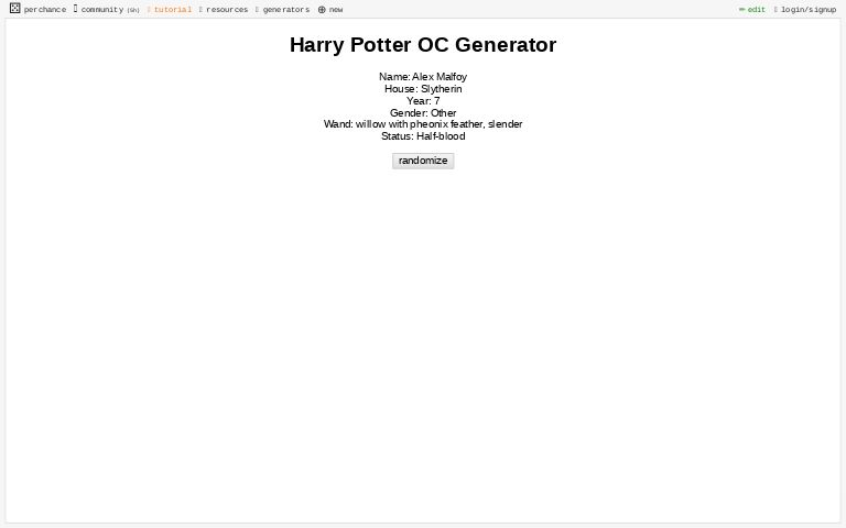 Harry Potter OC Generator