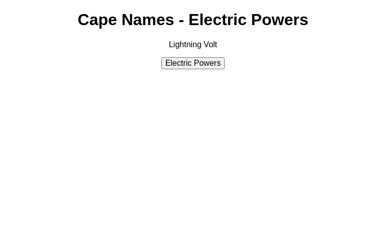 Cape Names - Electric Powers ― Perchance Generator
