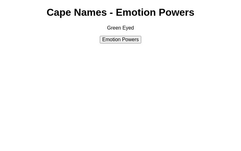 Cape Names - Emotion Powers ― Perchance Generator
