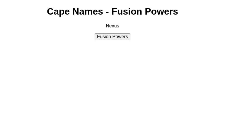 Cape Names - Fusion Powers ― Perchance Generator
