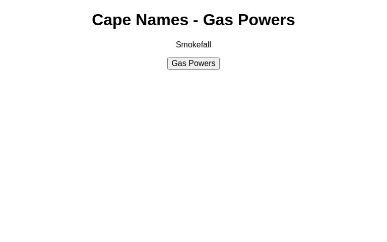 Cape Names - Gas Powers ― Perchance Generator