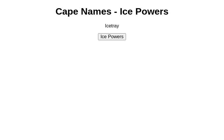 Cape Names - Ice Powers ― Perchance Generator