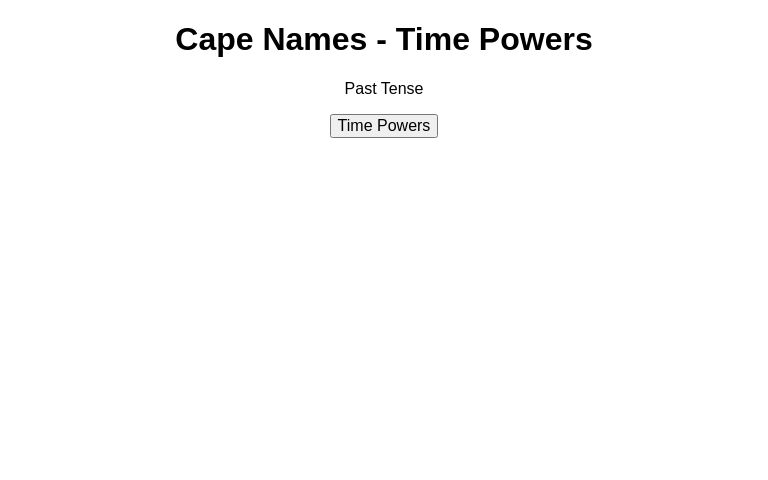 Cape Names - Time Powers ― Perchance Generator