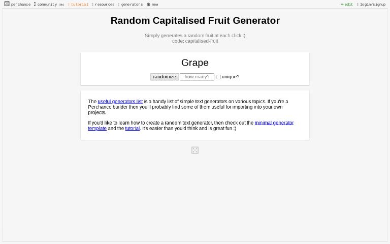 Random Capitalised Fruit Generator