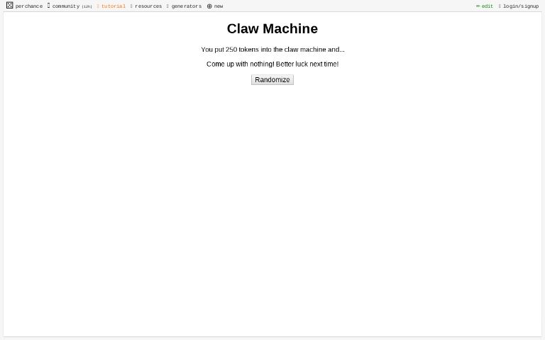 Claw Machine ― Perchance Generator