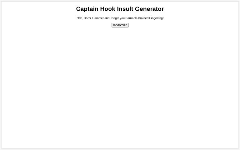 Captain Hook Insult Generator