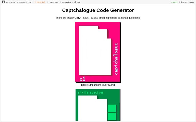 Captchalogue Code Generator