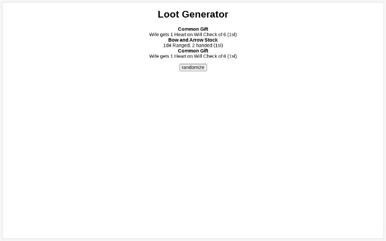 Loot Generator