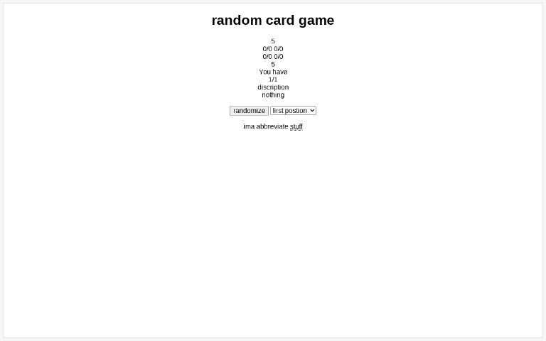 random card game ― Perchance Generator