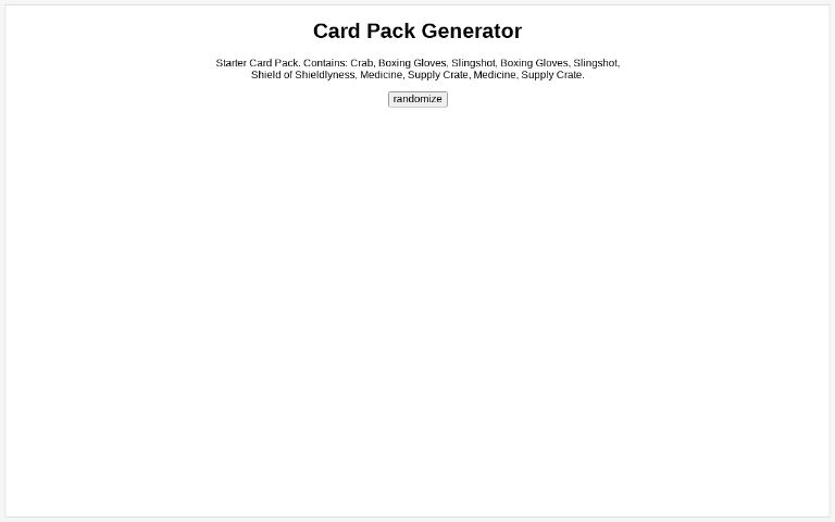 Card Pack Generator