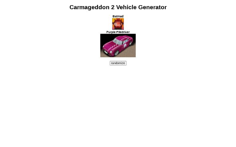 Carmageddon 2 Vehicle Generator