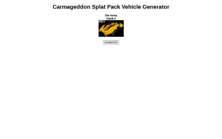 Carmageddon Splat Pack Vehicle Generator