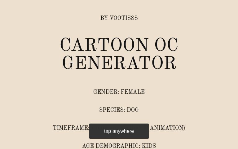 Cartoon OC Generator