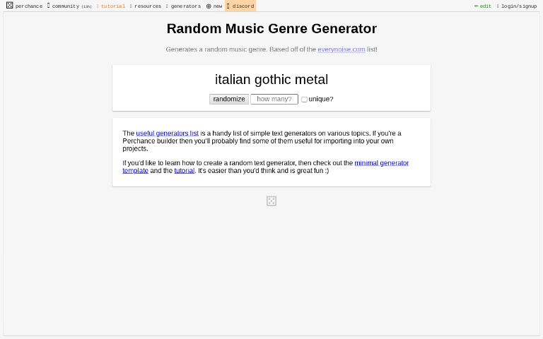 Random Music Genre Generator