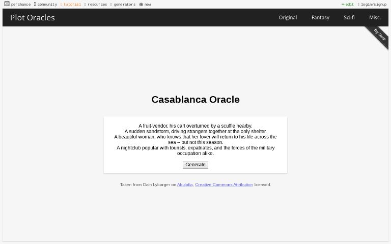 Casablanca Oracle ― Perchance Generator